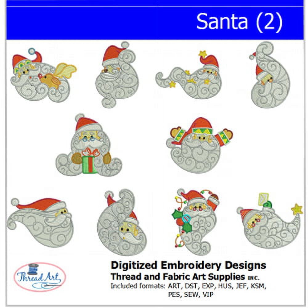 Santa(2) Embroidery Designs - All Popular Formats Included - Loaded on ...