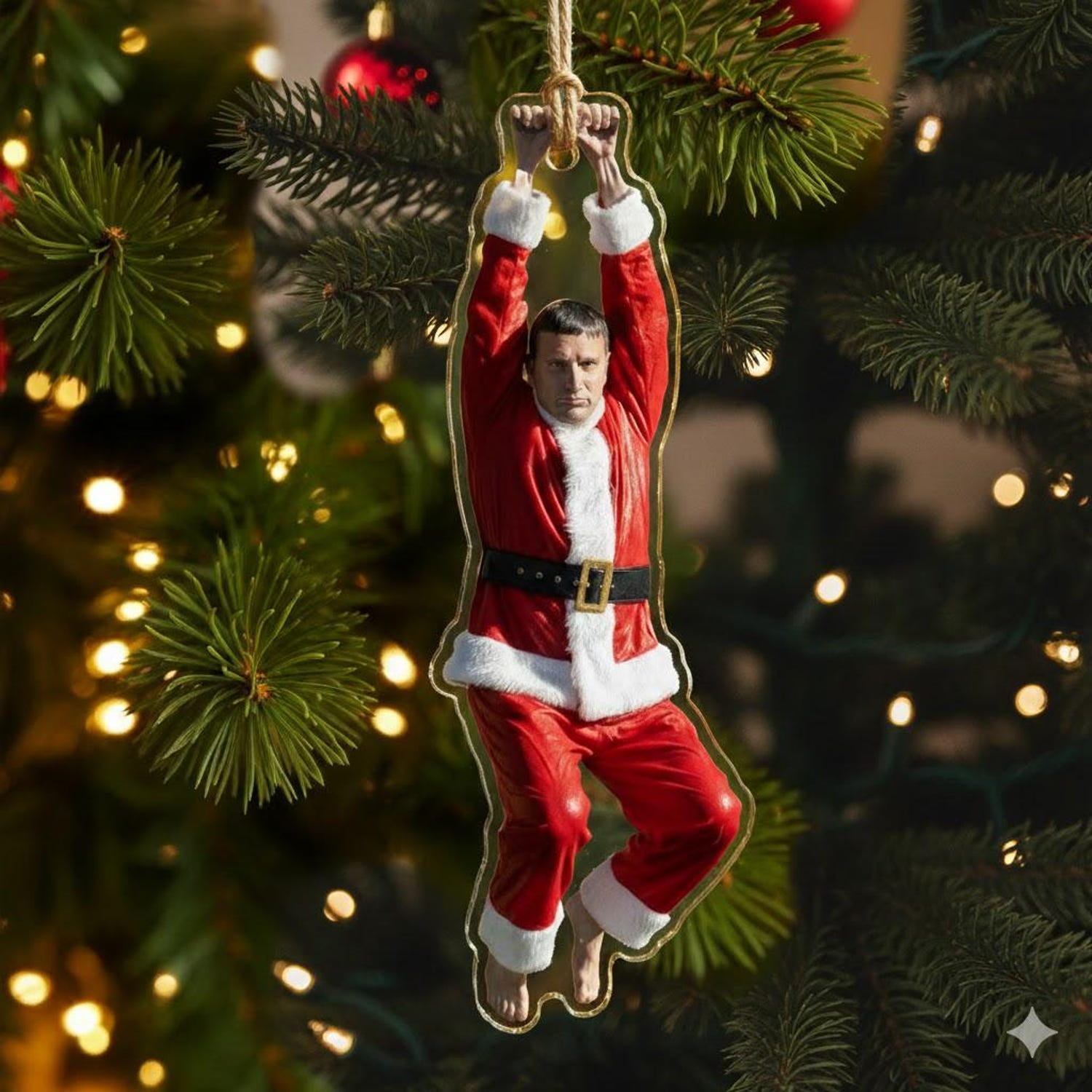 Santa 2025 Tim Robinson Zipline Acrylic Ornament, Funny ITYSL Meme ...