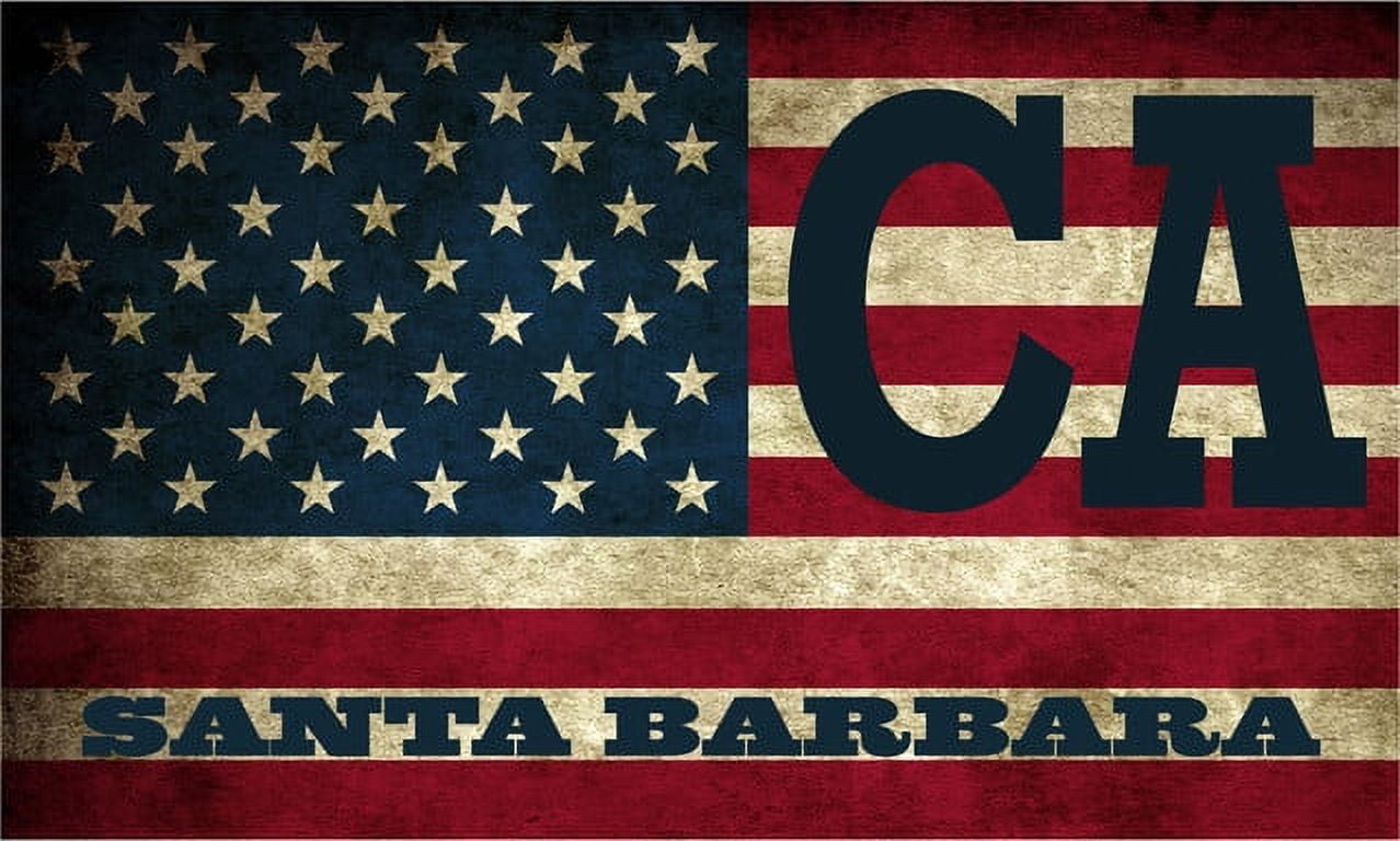 Santa Barbara CA California Santa Barbara County Vintage US Flag Decal ...