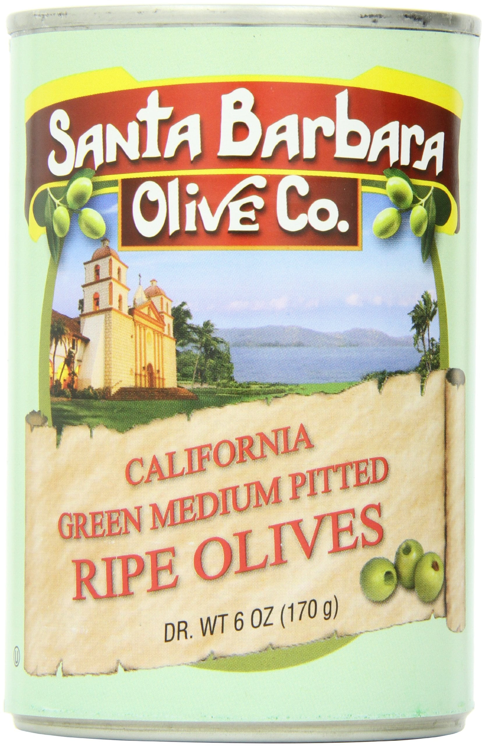 Santa Barbara Olive Co. California Green Medium Pitted Ripe Olives, 6 ...