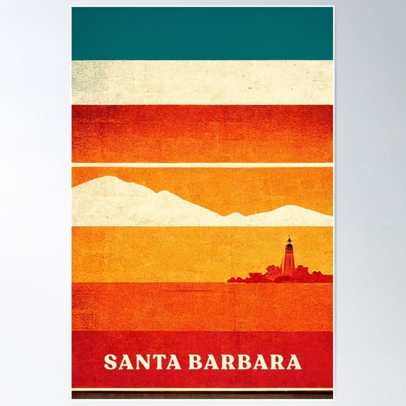 Santa Barbara Poster Wall Art, Modern Wall Decor For Living Room ...