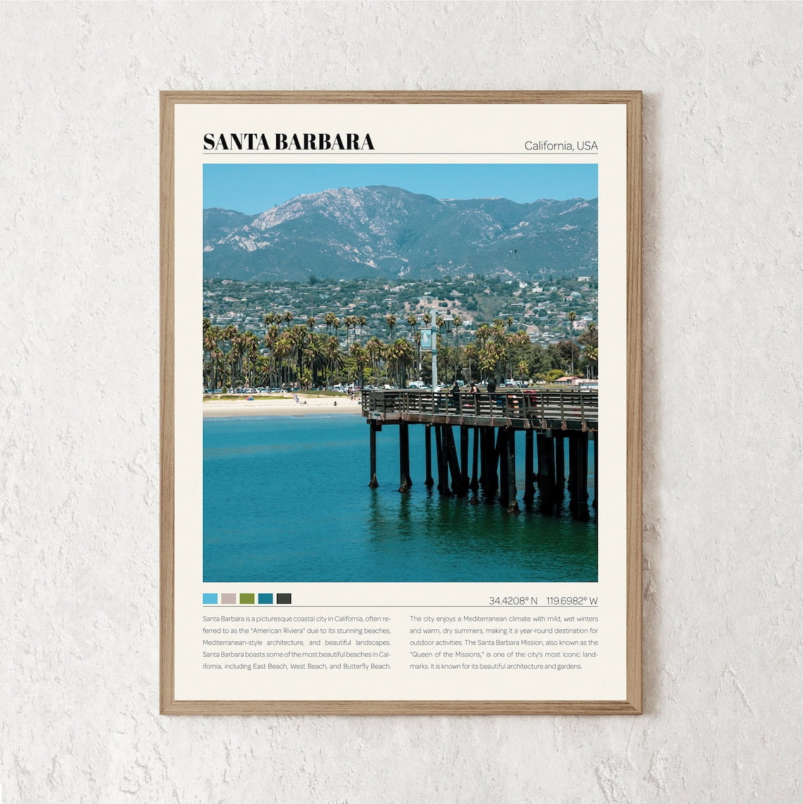Santa Barbara Print, Santa Barbara Wall Art, Santa Barbara Poster ...