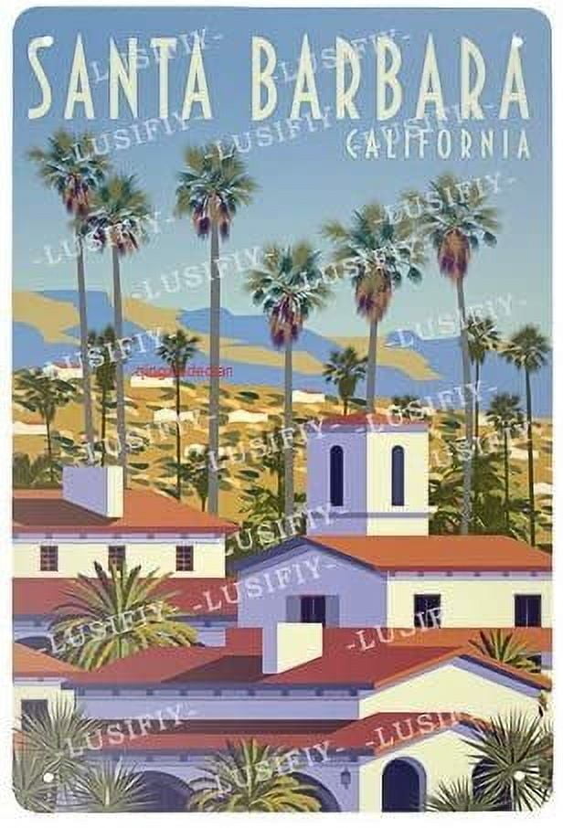 Santa Barbara Retro Screen Retro Metal Sign Vintage Tin Sign for Plaque ...