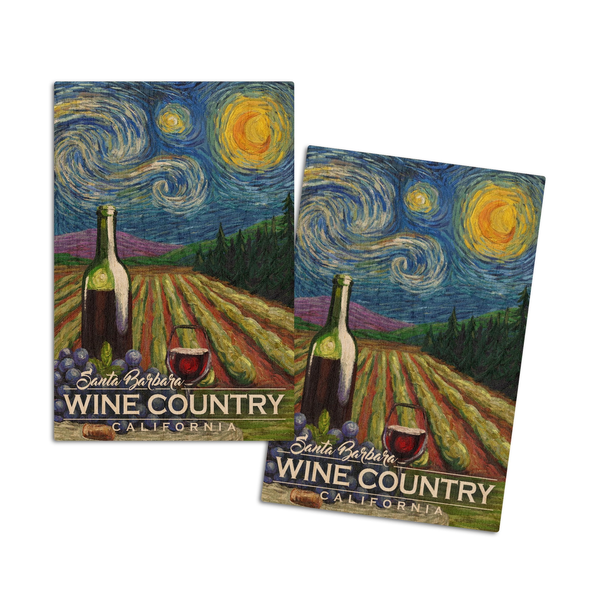 Santa Barbara Wine Country, California, Vineyard, Starry Night (4x6 ...