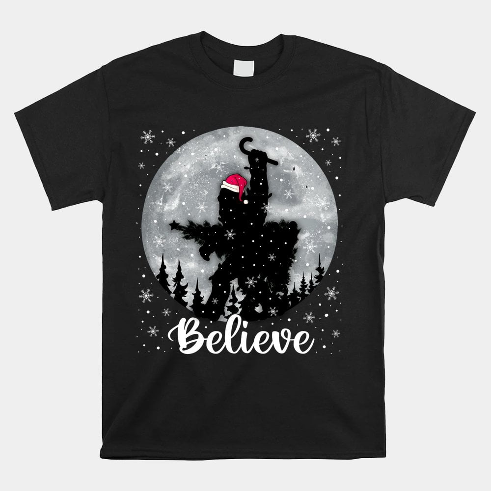 Santa Bigfoot Christmas Rock Roll Sasquatch Believe Shirt - Walmart.com