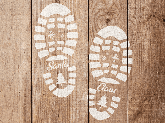 Santa Boot Print Stencil - Art and Wall Stencil (6"x5") - Walmart.com