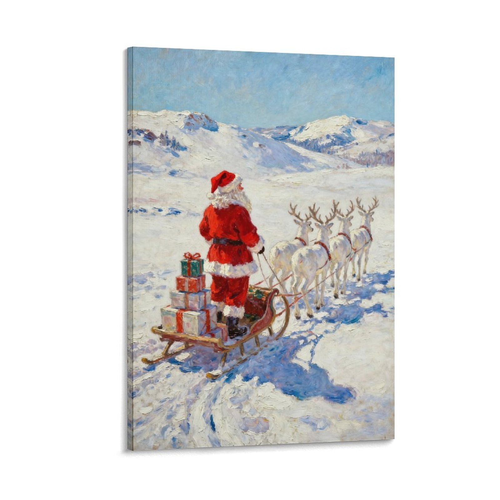 Santa Christmas Decor Room Aesthetic Poster Print Art Wall Painting ...