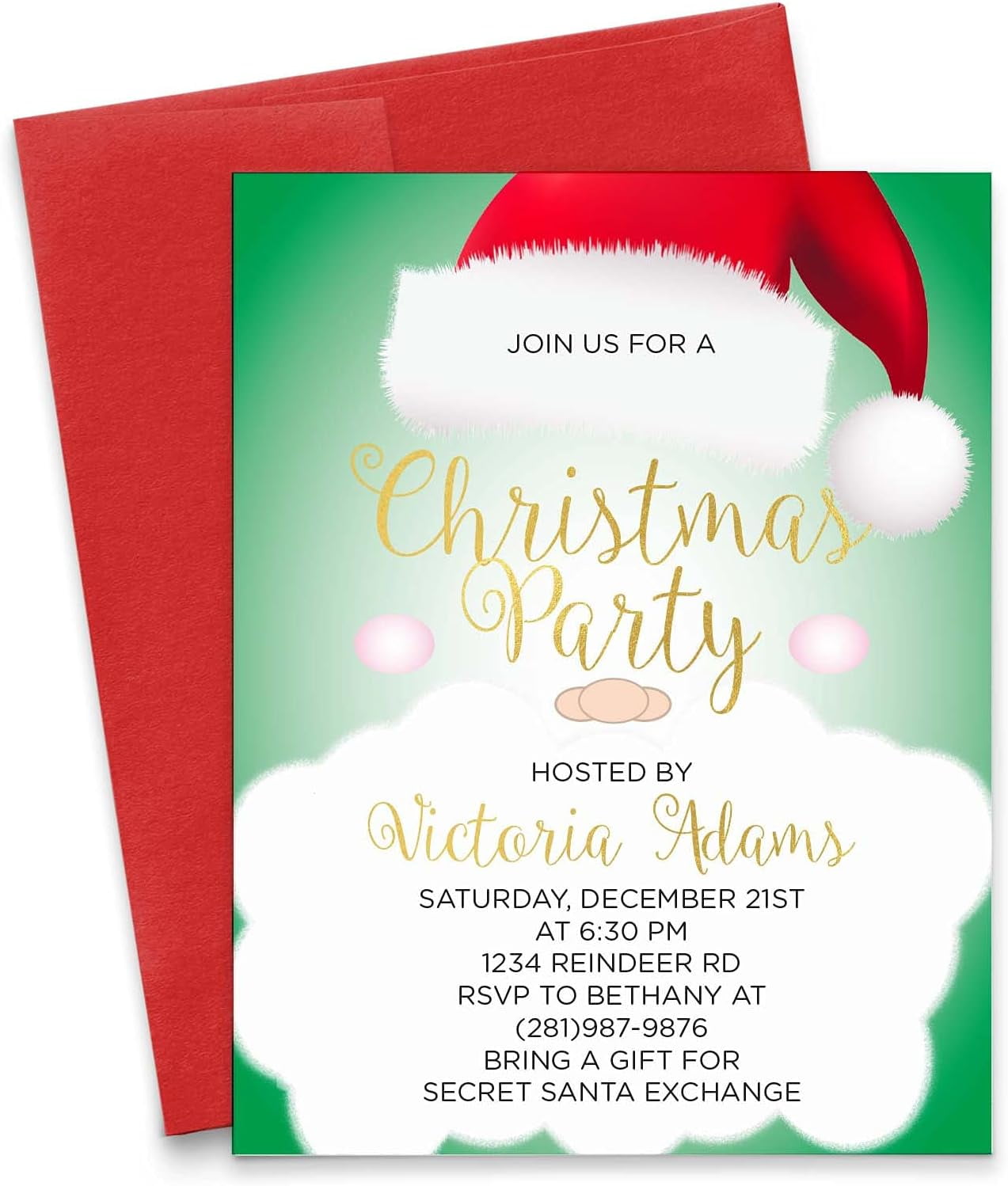 Santa Christmas Party Invitation, Fun Christmas Party Invites, Kids ...