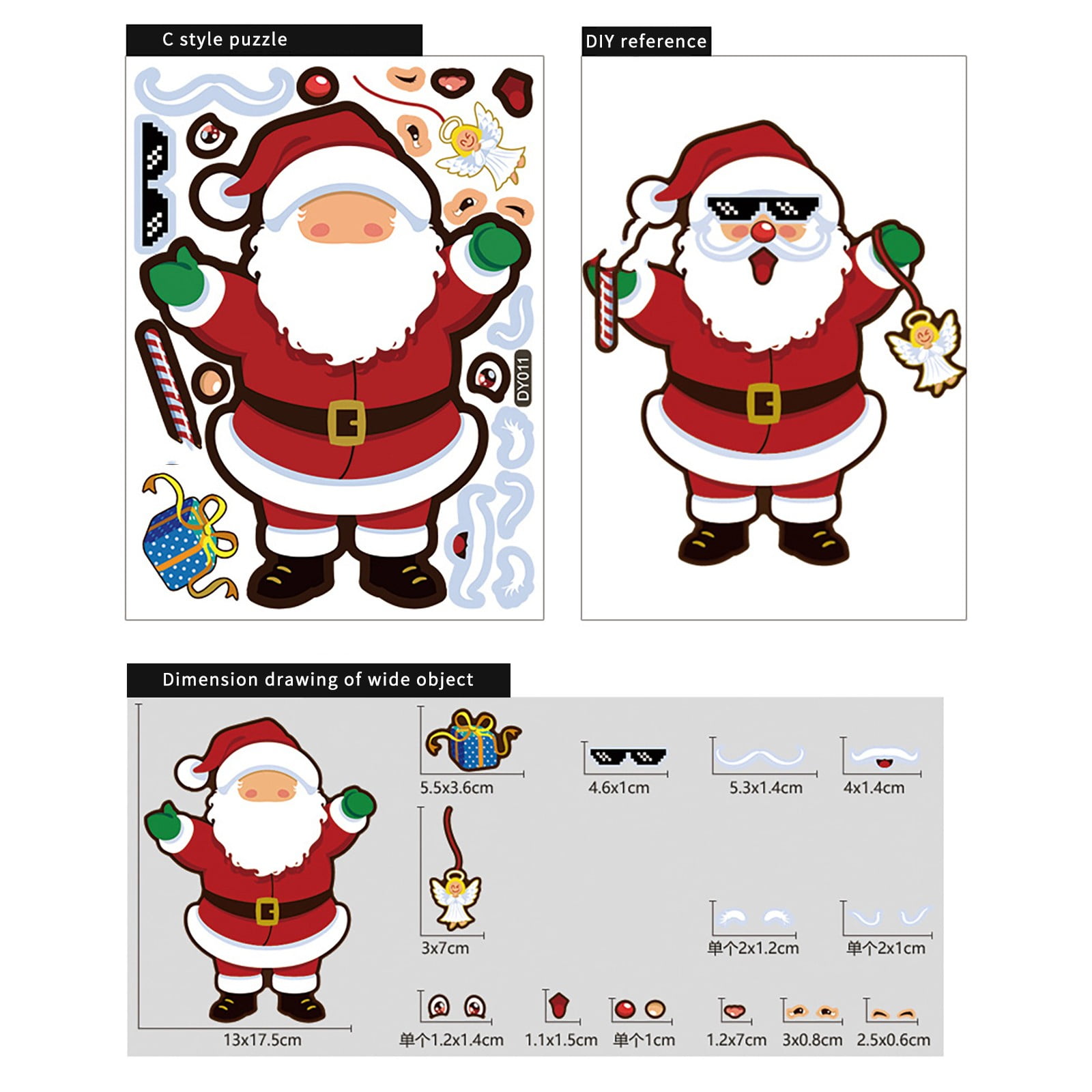 Santa Christmas Party Sticker Kit - DIY Snowman Face Stickers for Kids ...