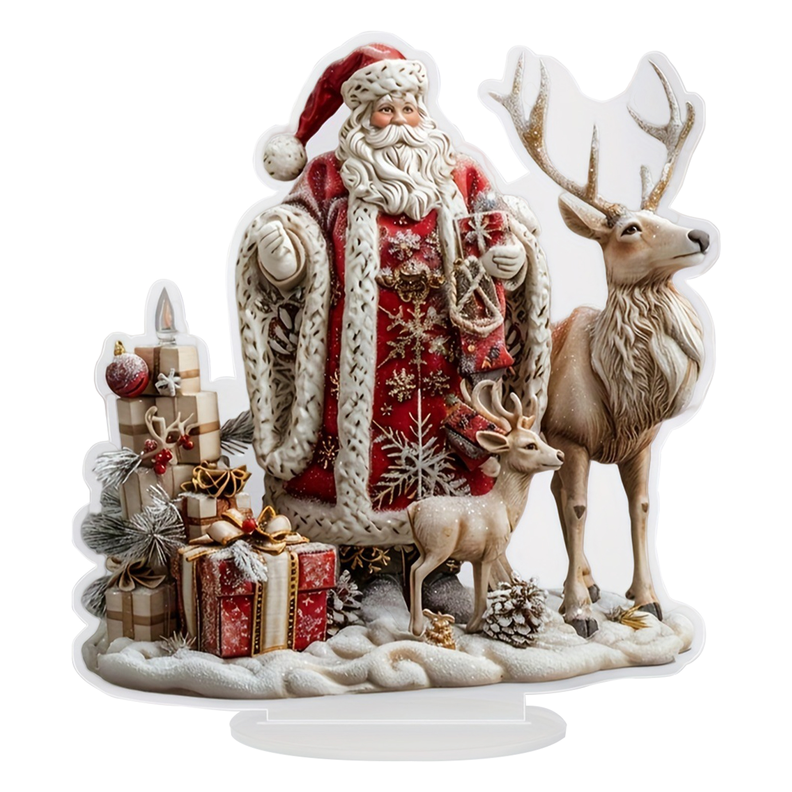 Santa Christmas Signs,Elk Sign Christmas Crafts,Desk Decor Christmas ...