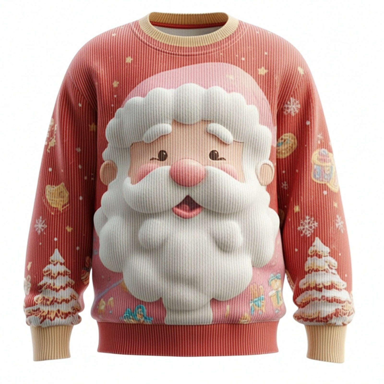 Santa Christmas Sweaters for Men Funny 3D Printed Xmas Holiday ...