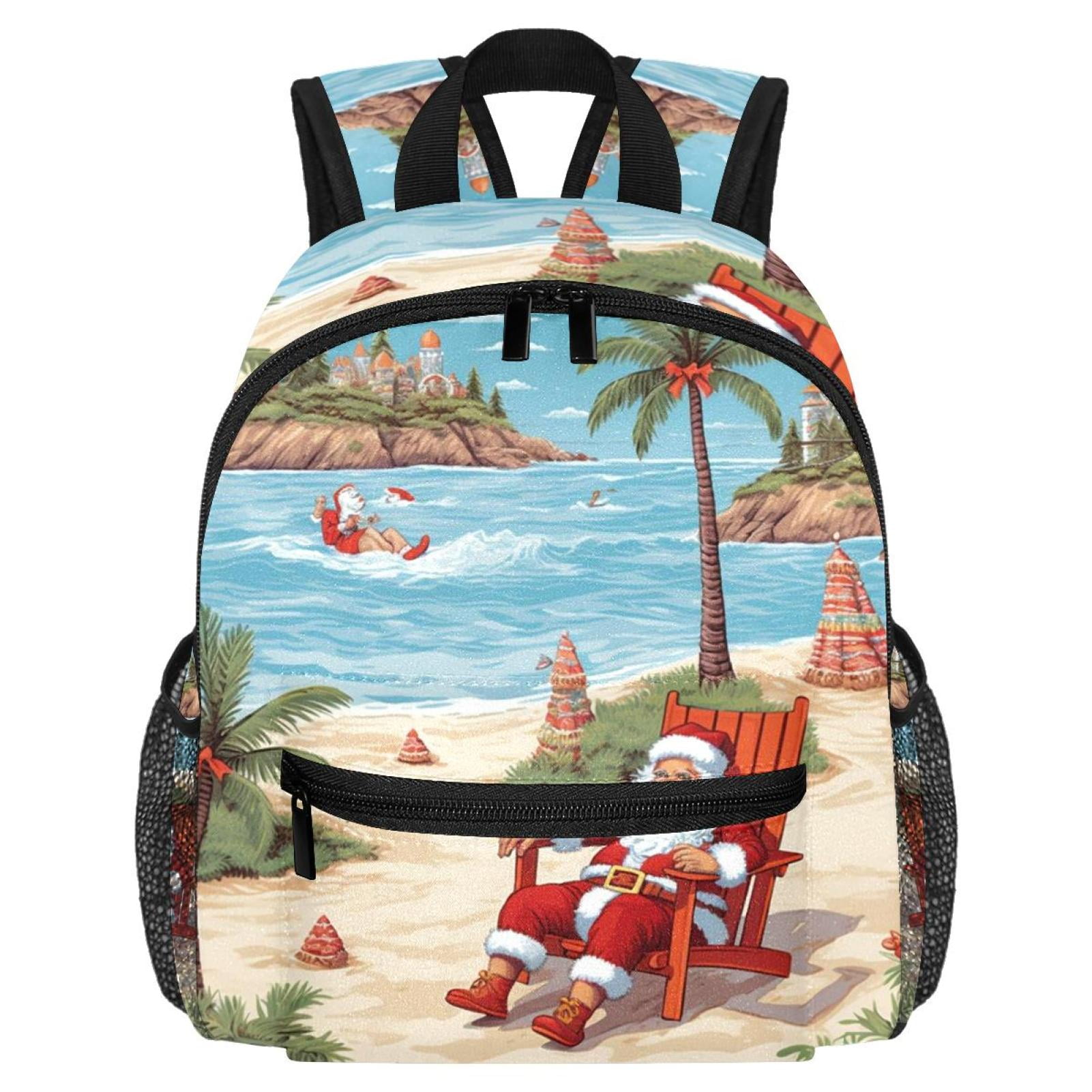 Santa Claus Beach Vacation Adjustable Shoulder Strap Beach Backpack ...