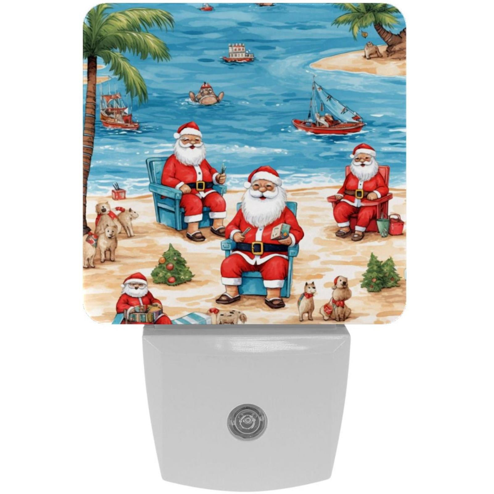 Santa Claus Beach Vacation LED Square Night Lights - Energy Efficient ...