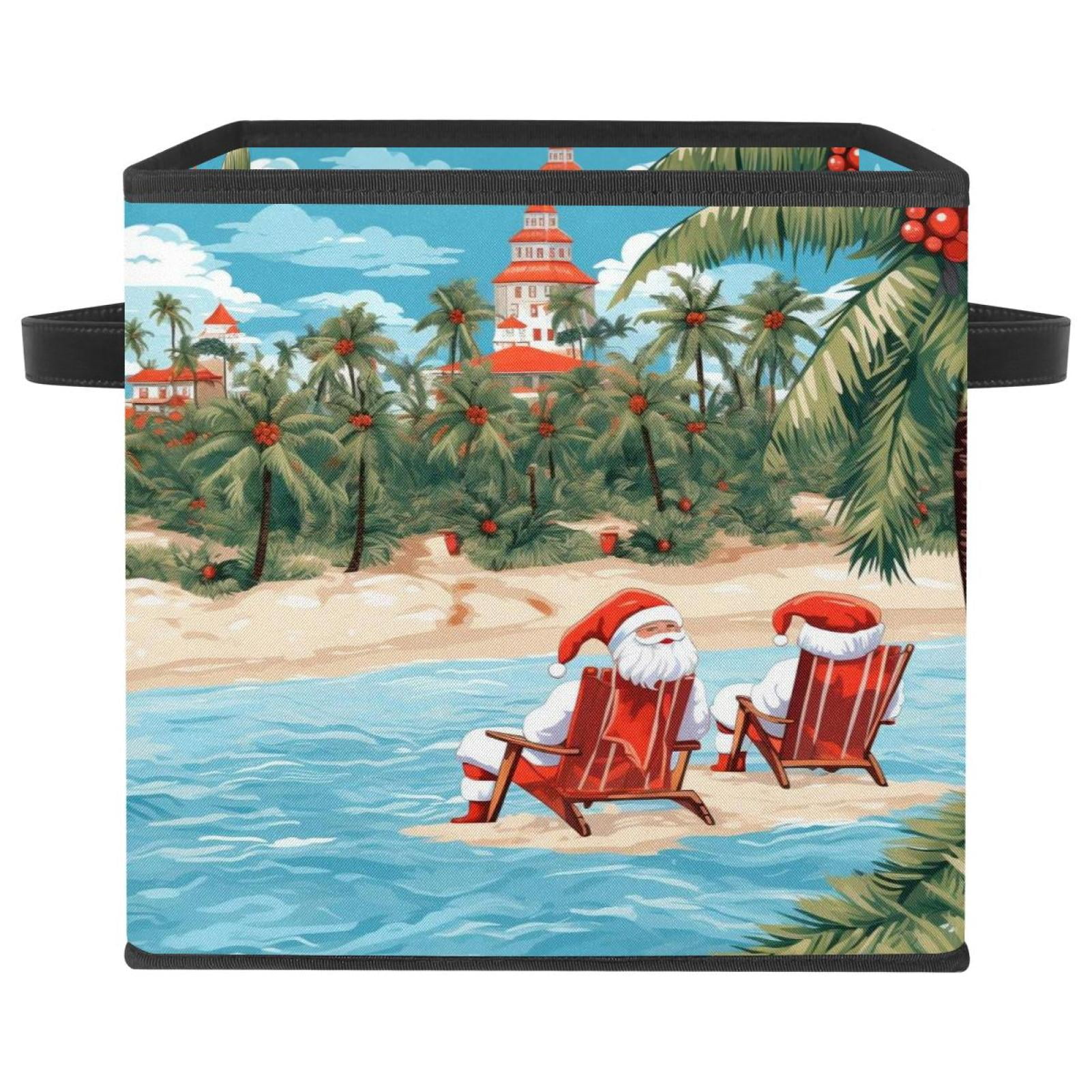 Santa Claus Beach Vacation Storage Bins, Extra Large Closet Storage ...