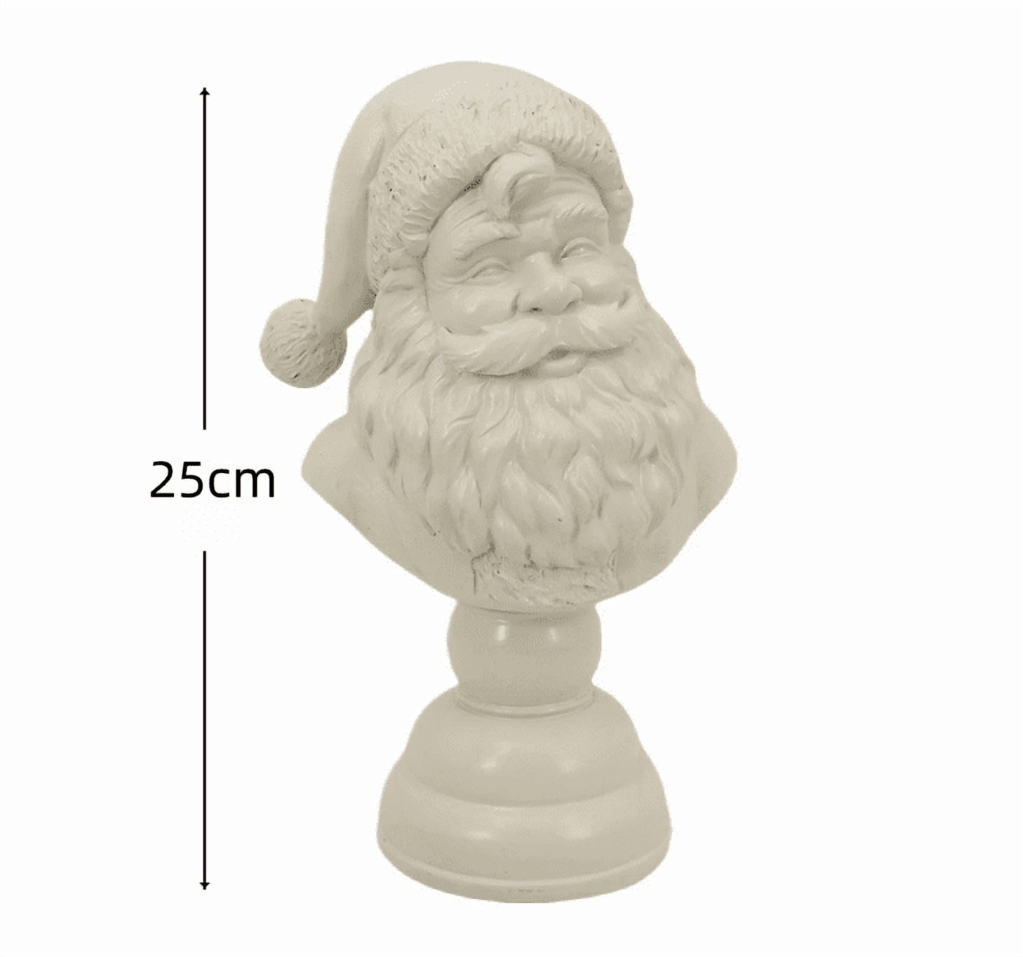 Santa Claus Bust Statue - 10 Inch White Resin Tabletop Decor for ...