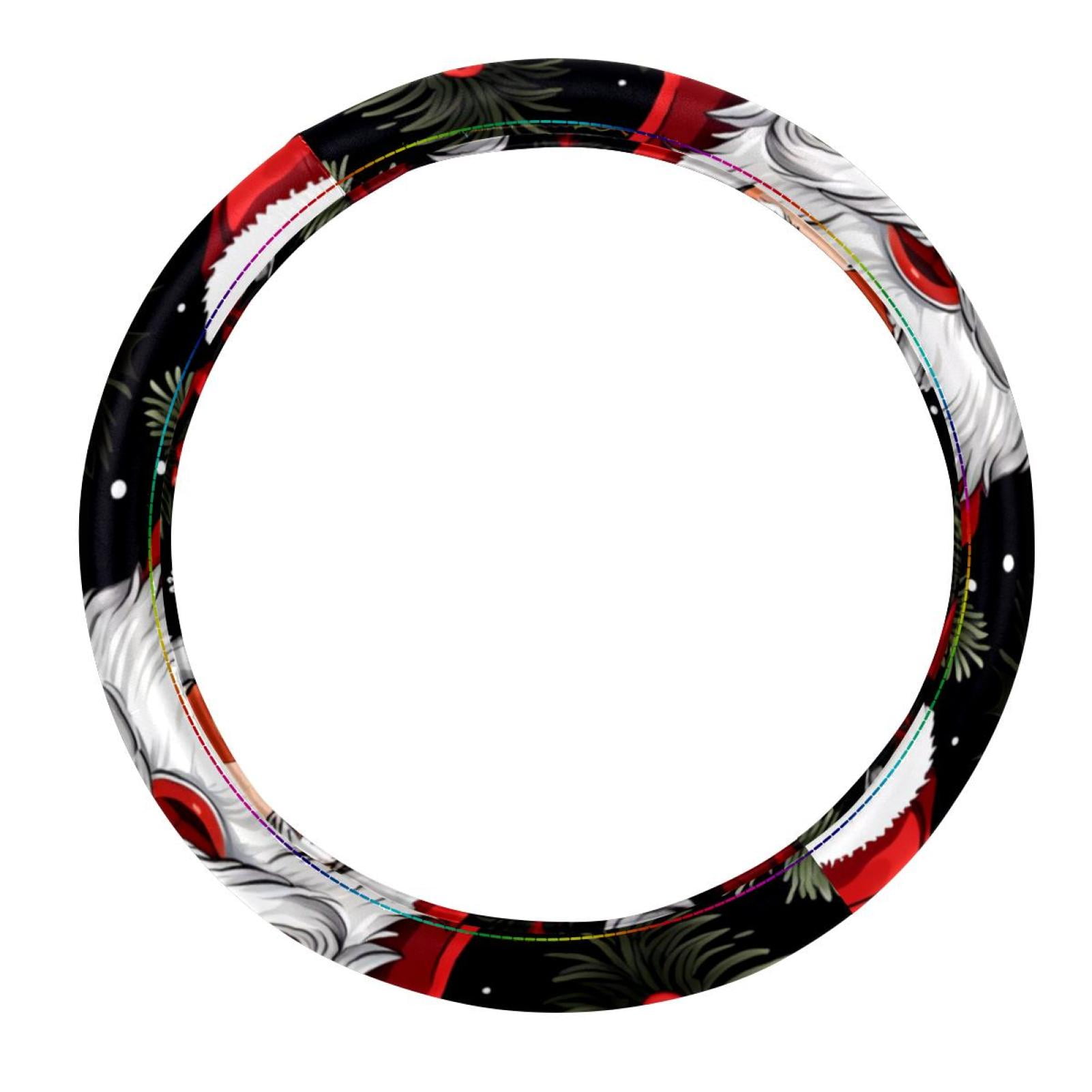 Santa Claus Car Wheel Cover 14.5 Inch PVC Leather Steering Wheel Cover ...
