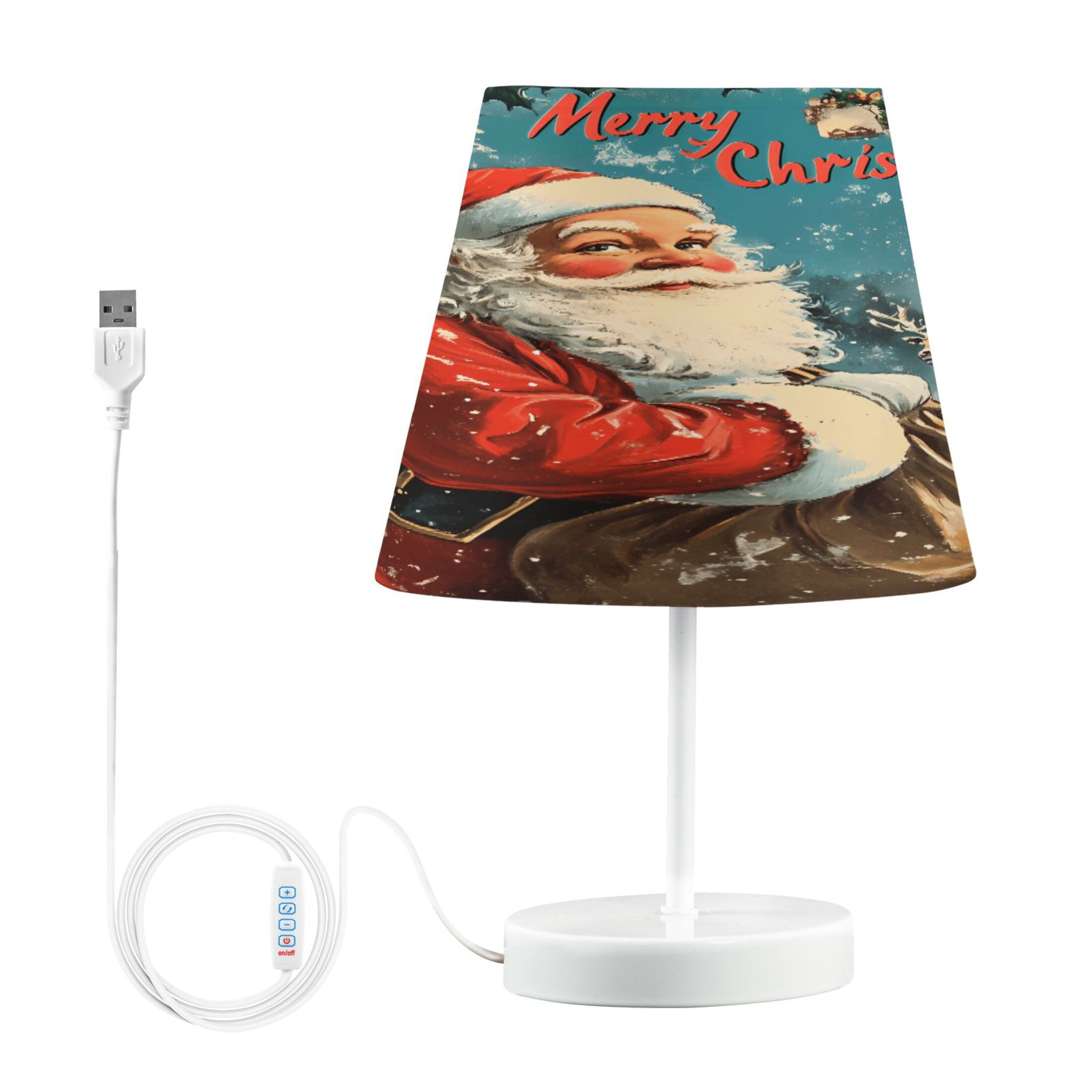 Santa Claus Carry Bag Desk Lamp LED Table Nightstand Lamps with 3 Color ...