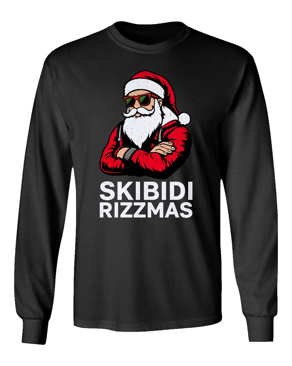 Santa Claus Charisma Skibidi Rizzmas Christmas Rizz Long Sleeve T-Shirt ...