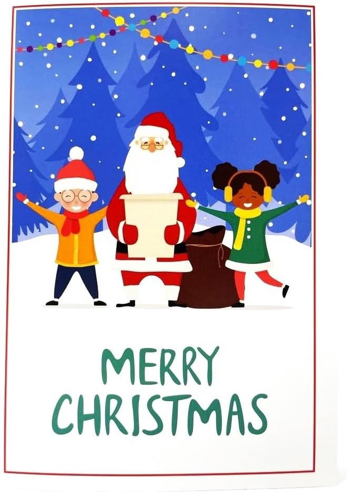 Santa Claus Christmas 4x6 inch Photo Folder (Pack of 100) Holiday ...