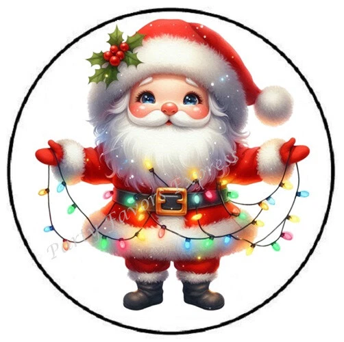 Santa Claus Christmas Lights Stickers Party Favors Phone Decal Water ...