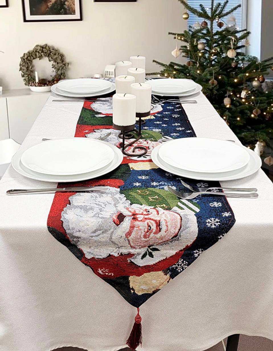 Santa Claus Christmas Table Runner F07M5-8C - Walmart.com