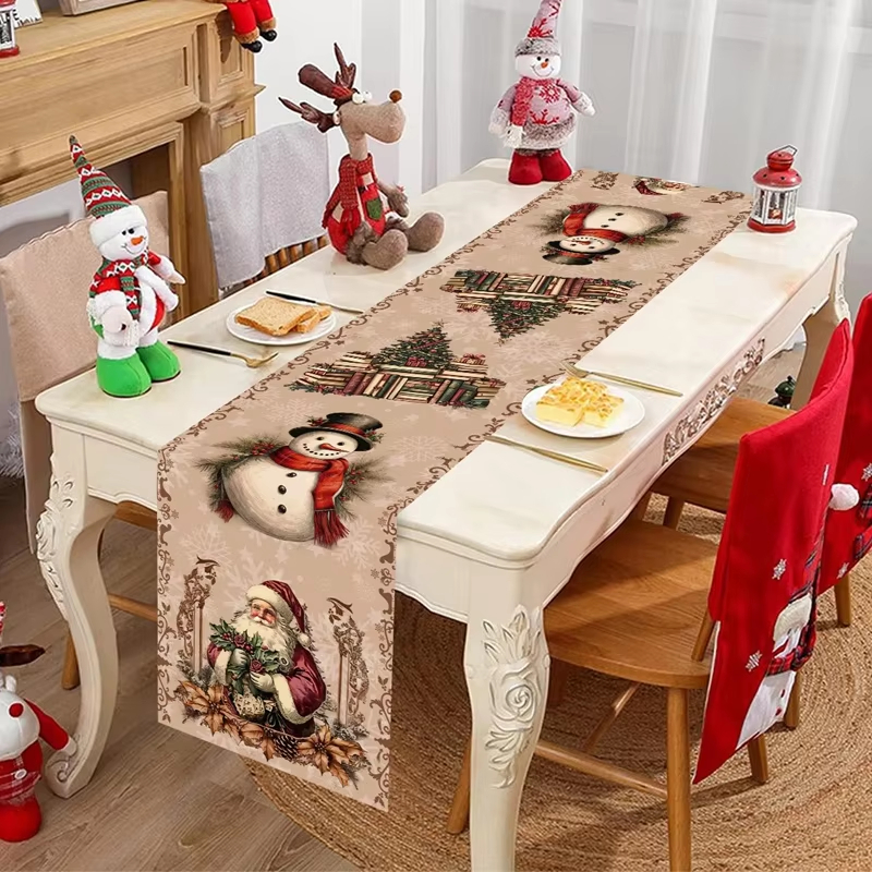Santa Claus Christmas Table Runner Merry Xmas Party Decor for Home 2025 ...