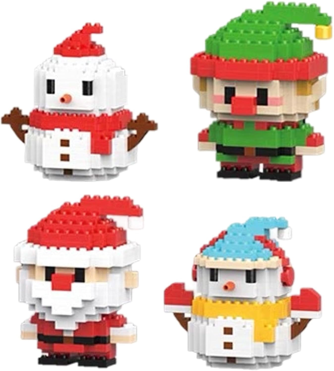 Santa Claus Design Building Blocks Set, 4 Pack Christmas Theme Building ...