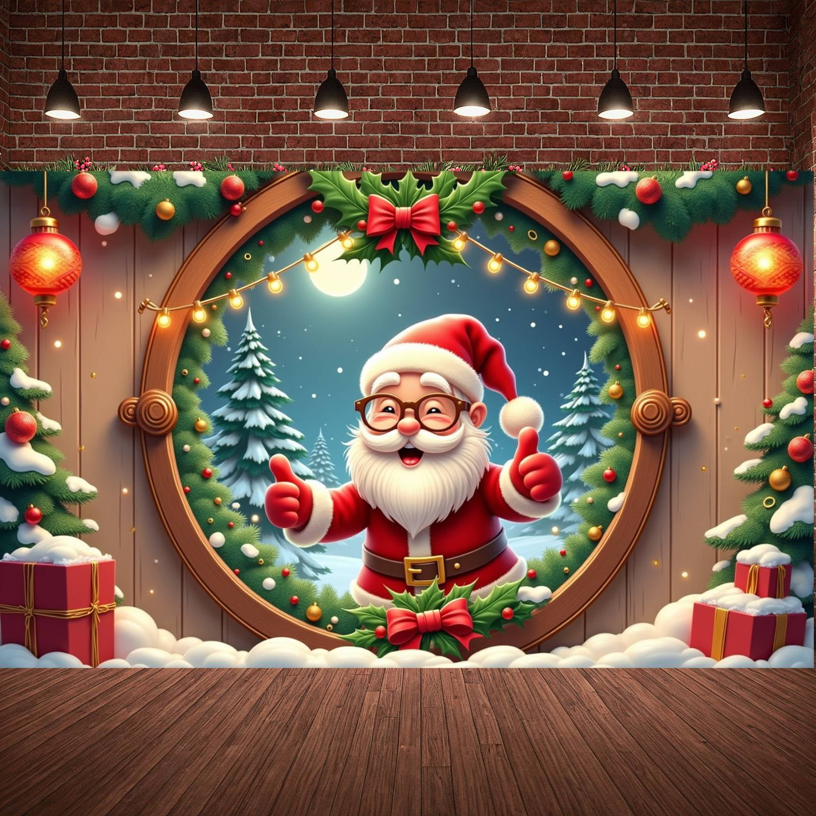 Santa Claus Design Christmas Banner Christmas Tree Pattern Santa Claus ...