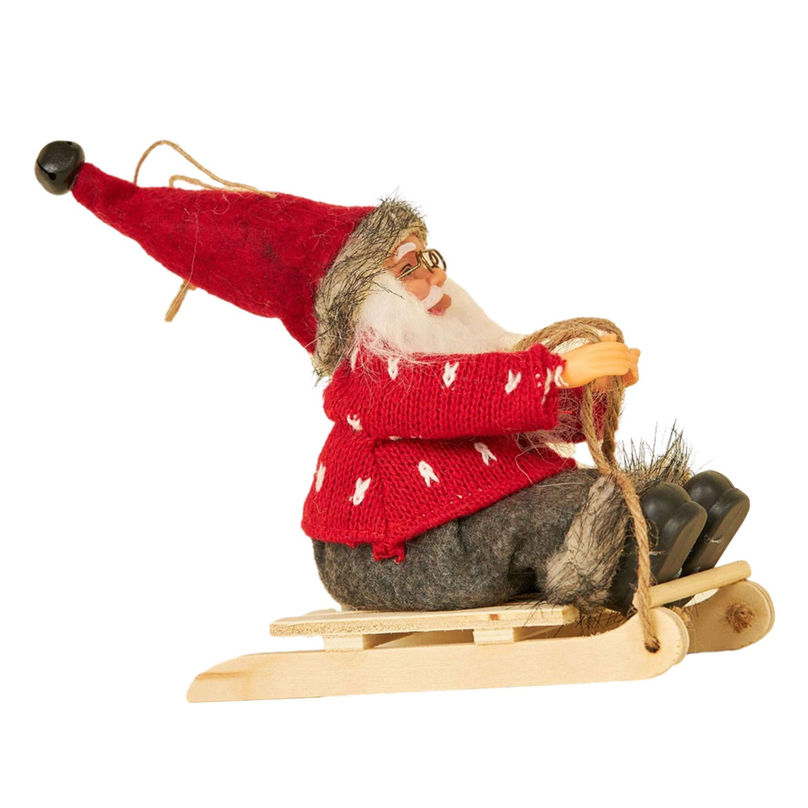 Santa Claus Doll Table Novelty Christmas Ornaments Santa Claus Skiing ...