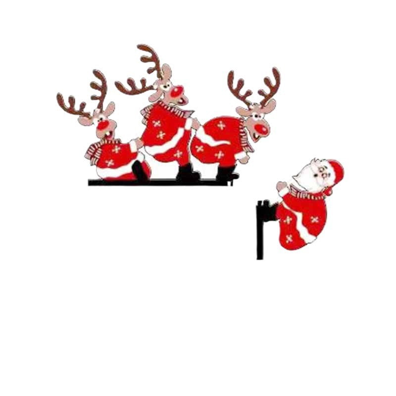 Santa Claus Door Frame Decoration Wooden Door Corner Santa Claus Elk ...