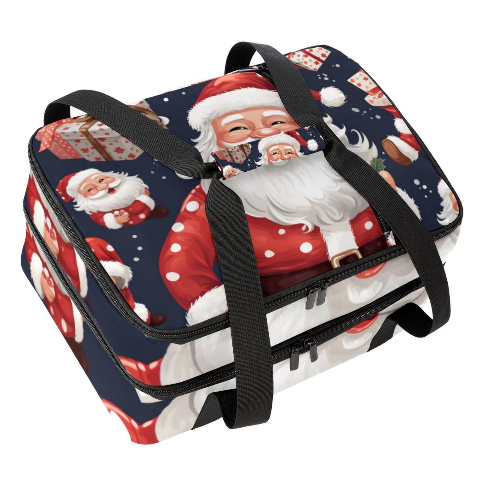 Santa Claus Double Layered Insulated Lunch Bag with Two Compartments ...