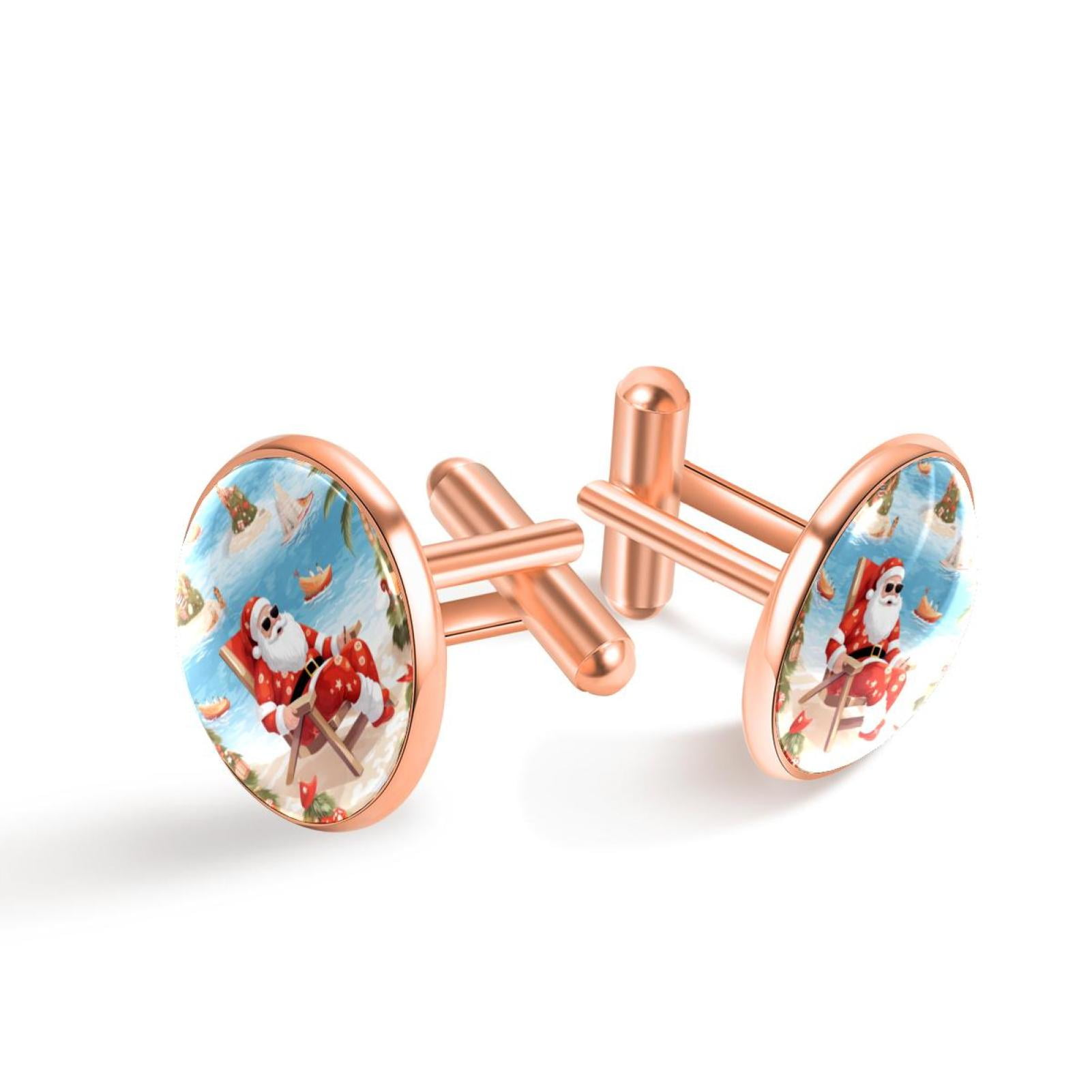Santa Claus Elegant Mens Cufflinks Set, Made of Stainless Steel ...