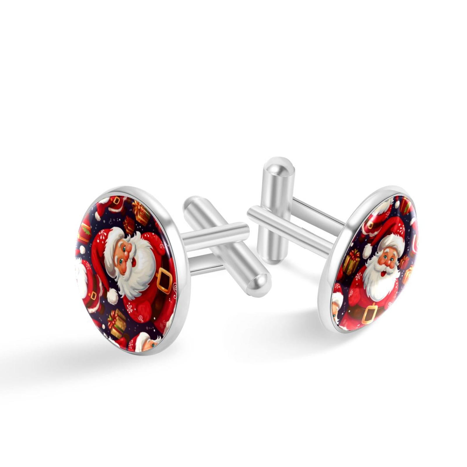 Santa Claus Elegant Shirt Cufflinks for Men, Made of Stainless Steel ...