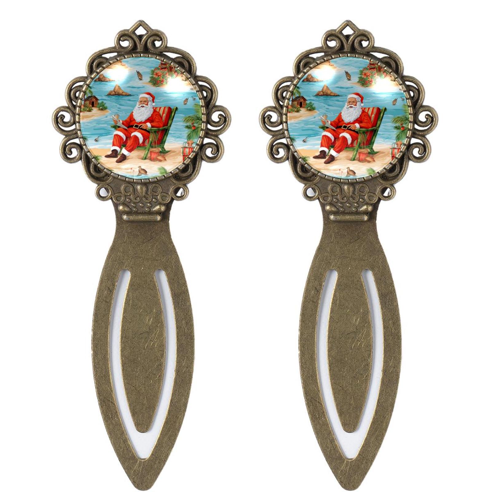 Santa Claus Elegant Vintage Copper-Colored Lace Bookmarks - Set of 2 ...