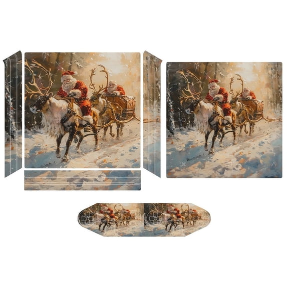 Santa Claus Elk Christmas PS4/PS4 Pro/PS4 Slim Skin Sticker For Console ...