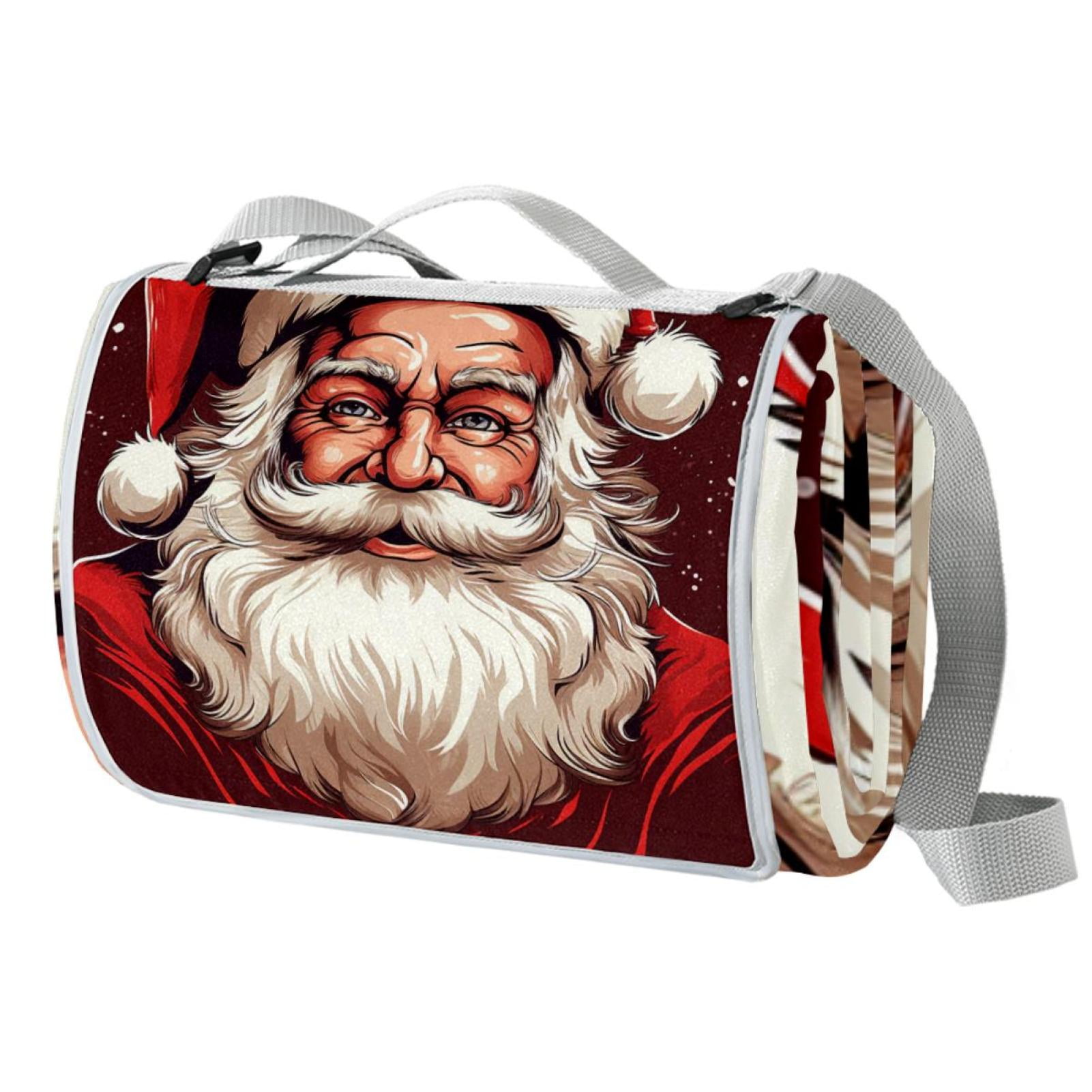 Santa Claus Extra-Large Canvas Picnic Mat for Outdoor Beach Camping ...