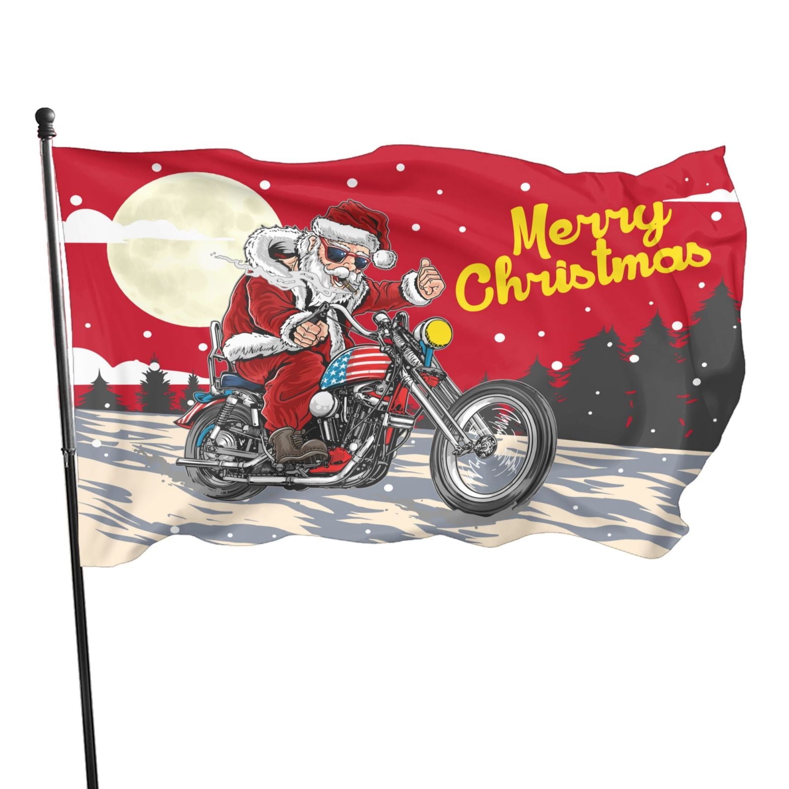 Santa Claus Flag 3x5 Ft Outdoor Indoor With Grommet Garden Yard Banner ...