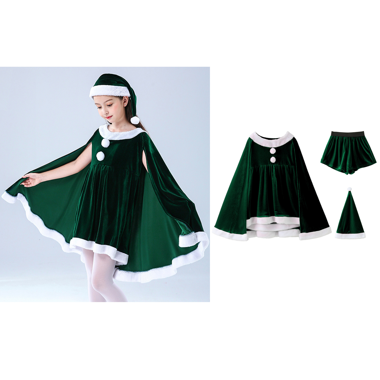 Santa Claus Girl Dress Girl Christmas Dress Sleeveless Red Velvet Dress ...
