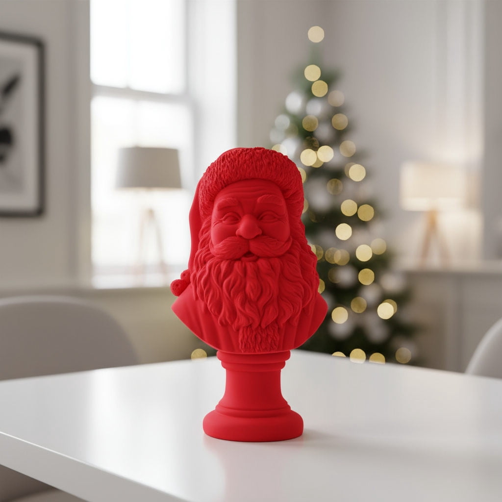 Santa Claus Half Body Bust – Christmas Tabletop Statue Decoration ...