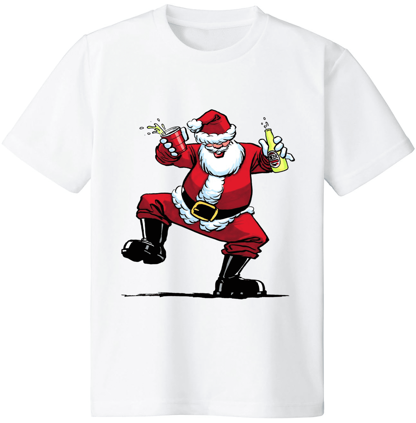 Santa Claus Happy Hat Beer Cola Christmas Short Sleeve 3508297_white ...