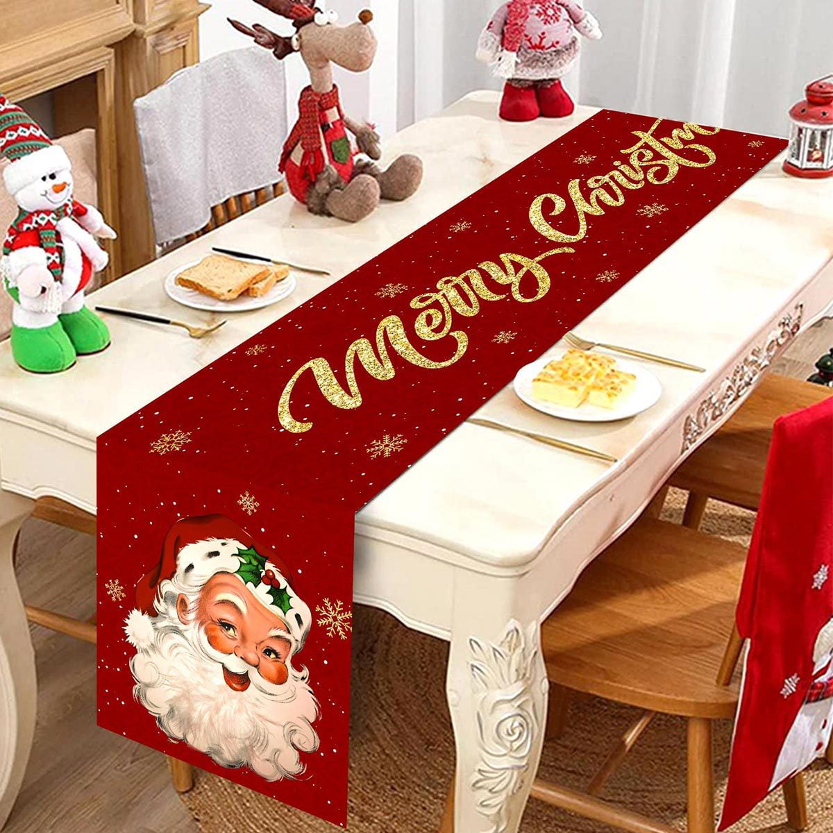 Santa Claus Head Table Runner Holy Dining Room Party Table Decoration ...