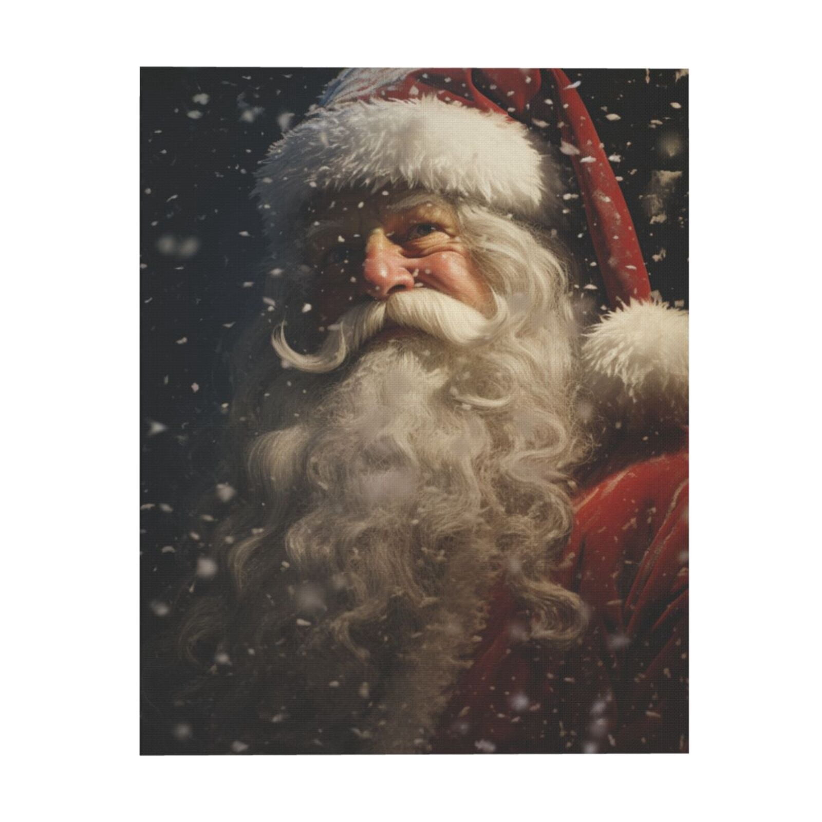 Santa Claus In A Heavy Snowstorm (4) Canvas Frameless Painting Wall Art ...