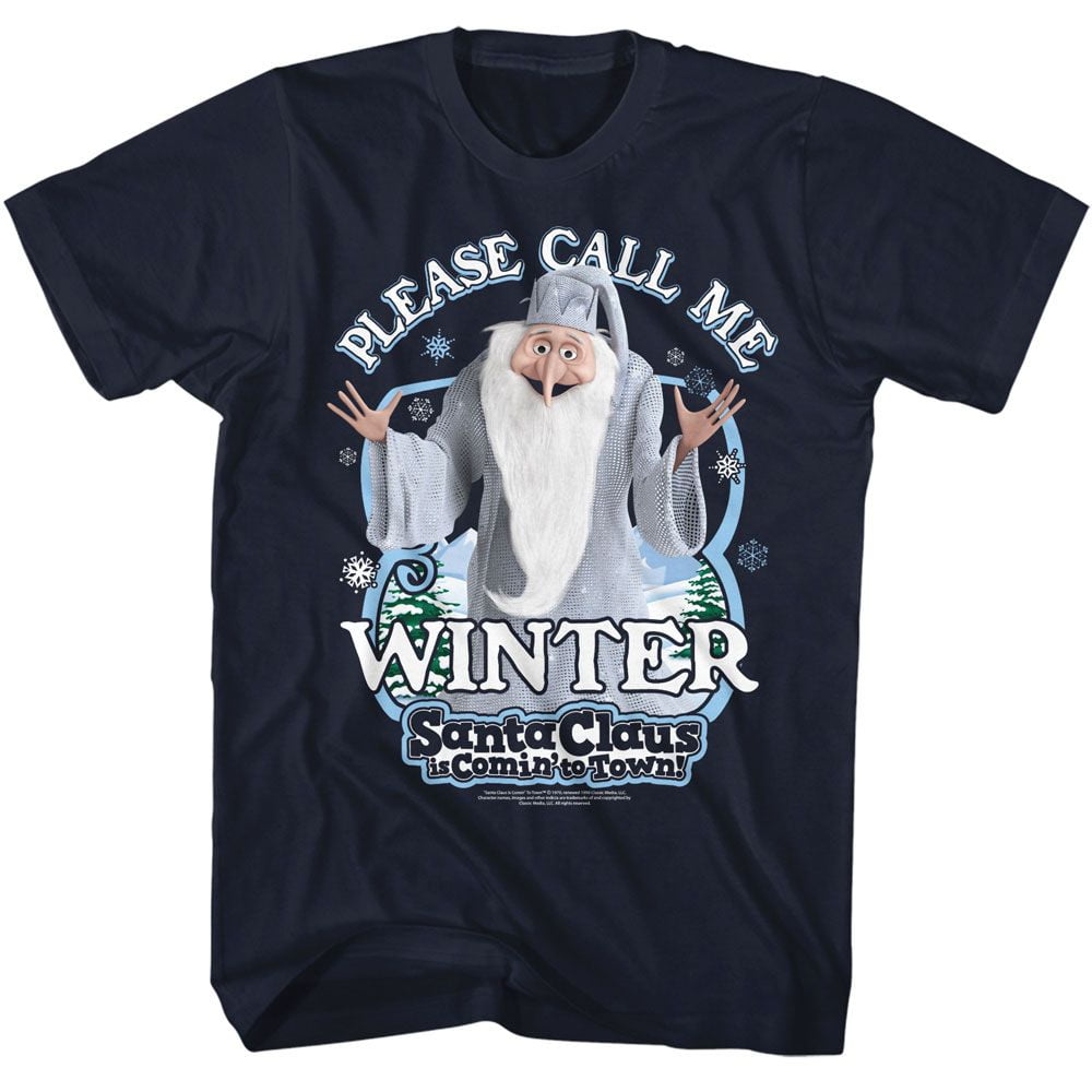 Santa Claus Is Coming To Town Santa Winter Navy Adult T-Shirt 3Xl ...