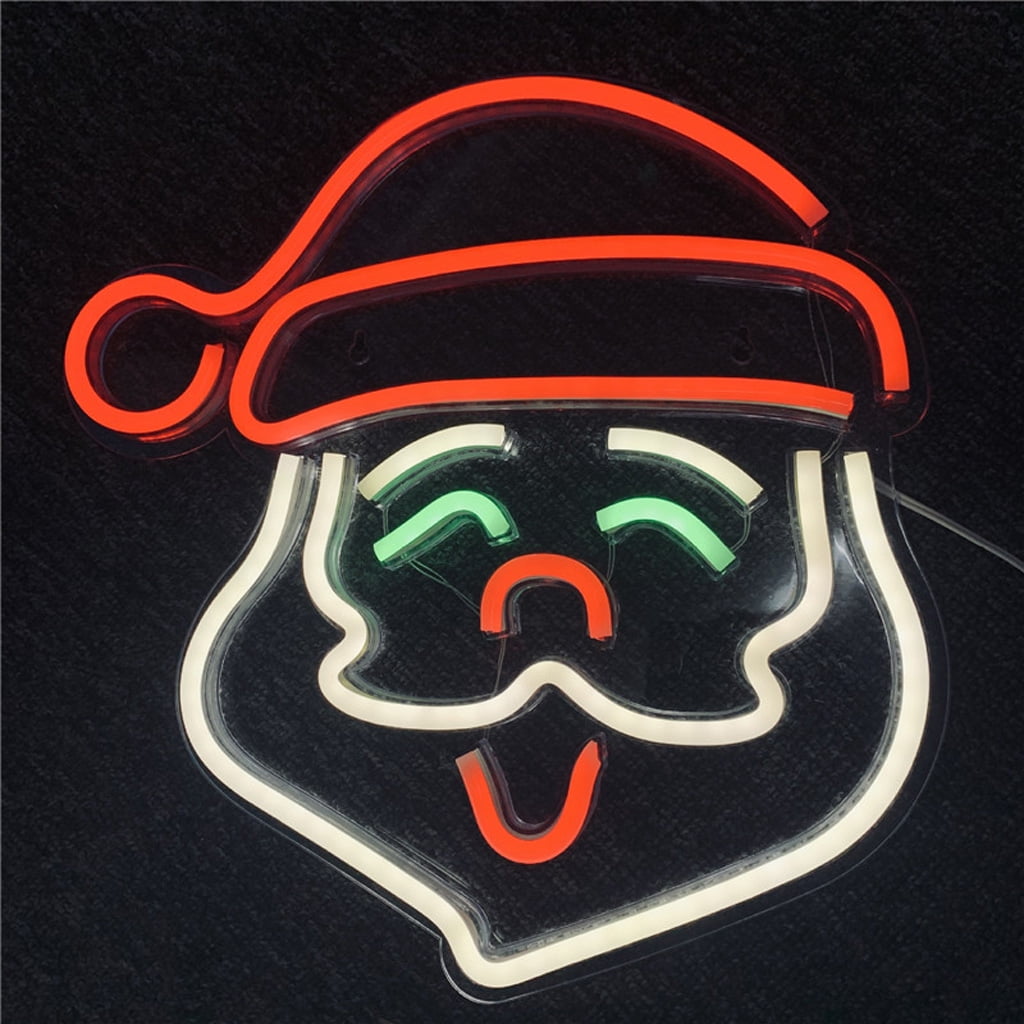 Santa Claus LED Neon Light Signs, Neon Word Light Wall Decor for ...