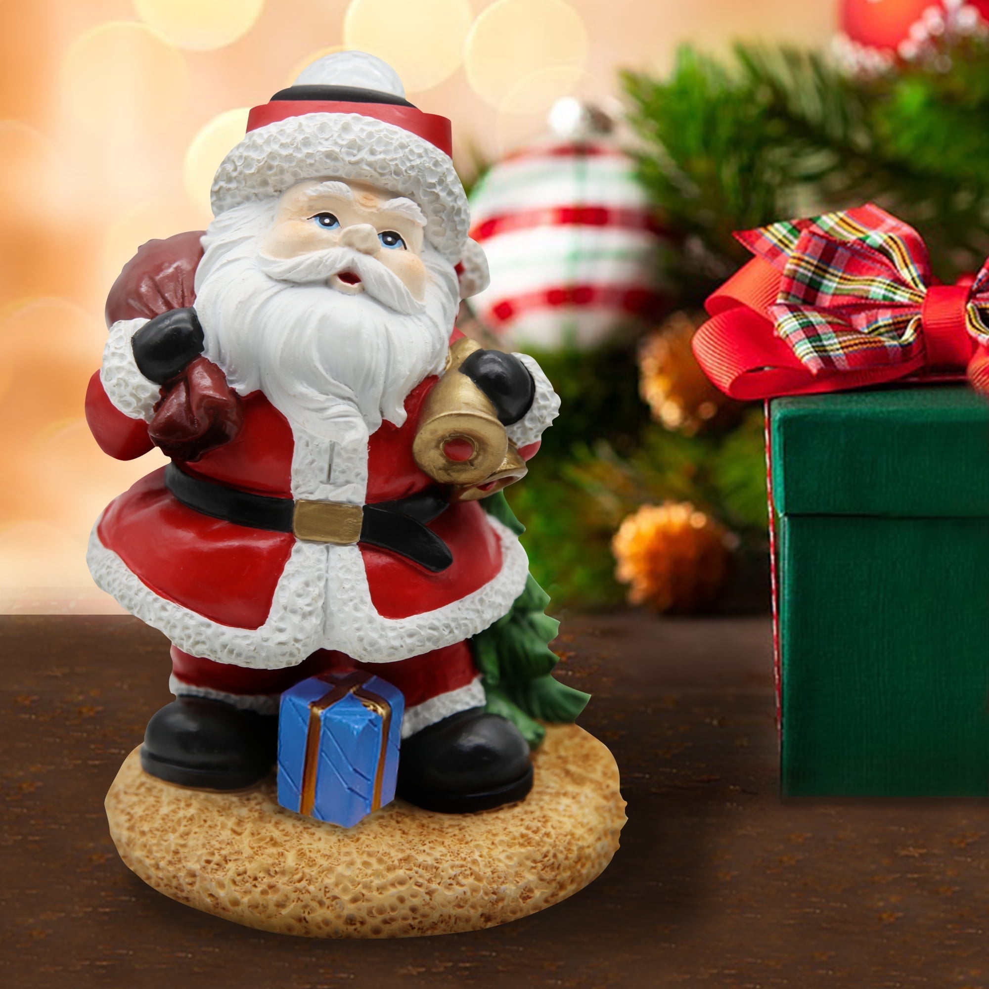 Homdec 5.5" Santa Claus Figurine, Xmas Resin Decor, Handmade Craft ...