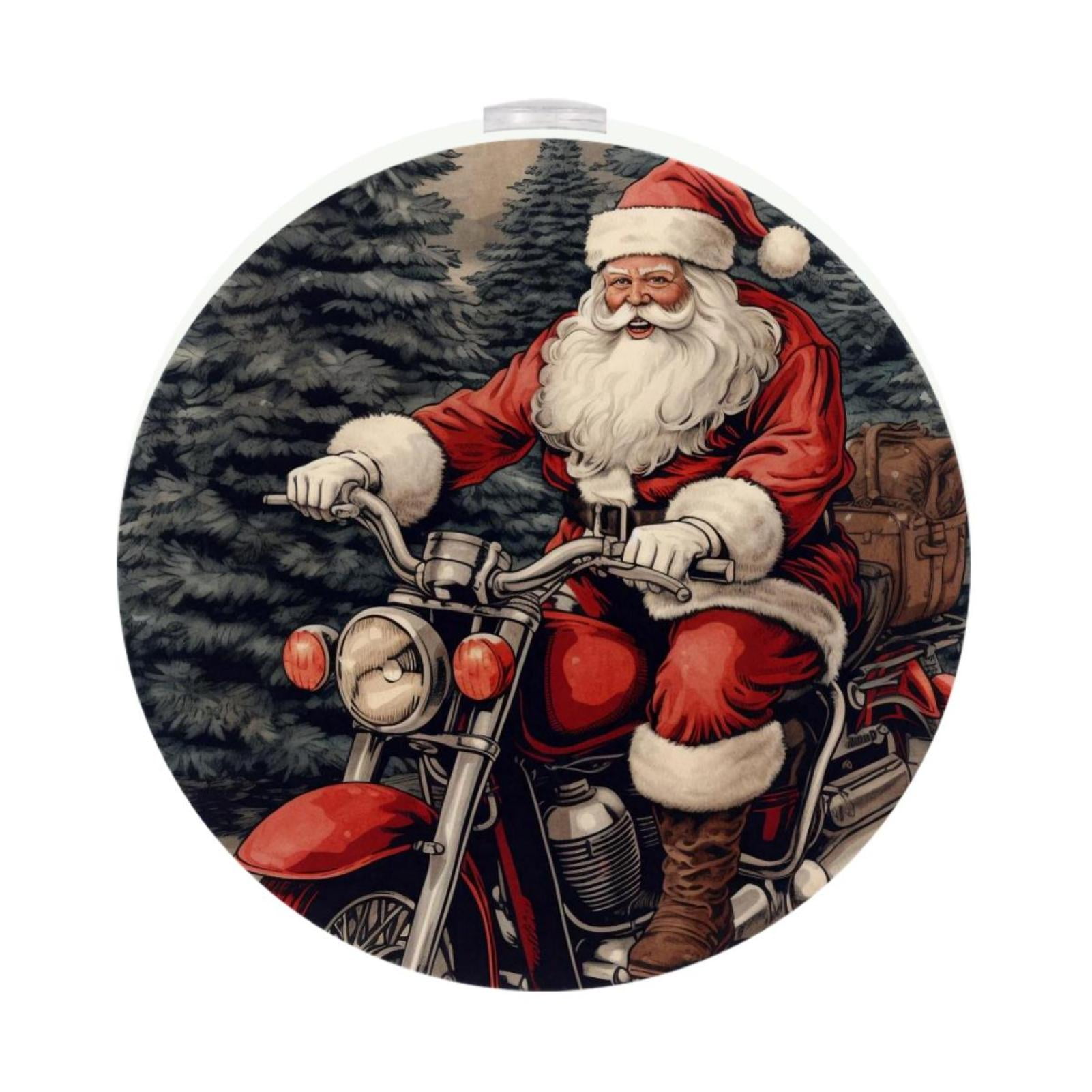 Santa Claus LED Round Night Light-2PCS, Dimmable Mini Plug-in Wall Lamp ...