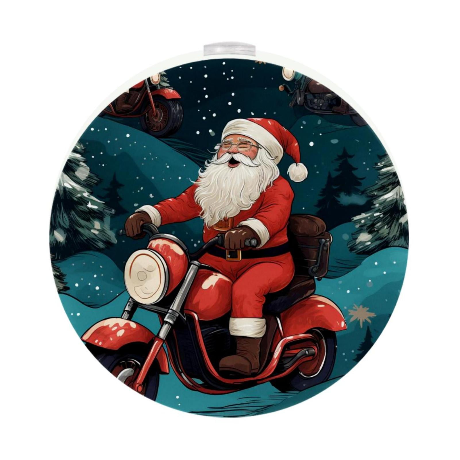Santa Claus LED Round Night Light-2PCS, Dimmable Plug-in Wall Lamp with ...