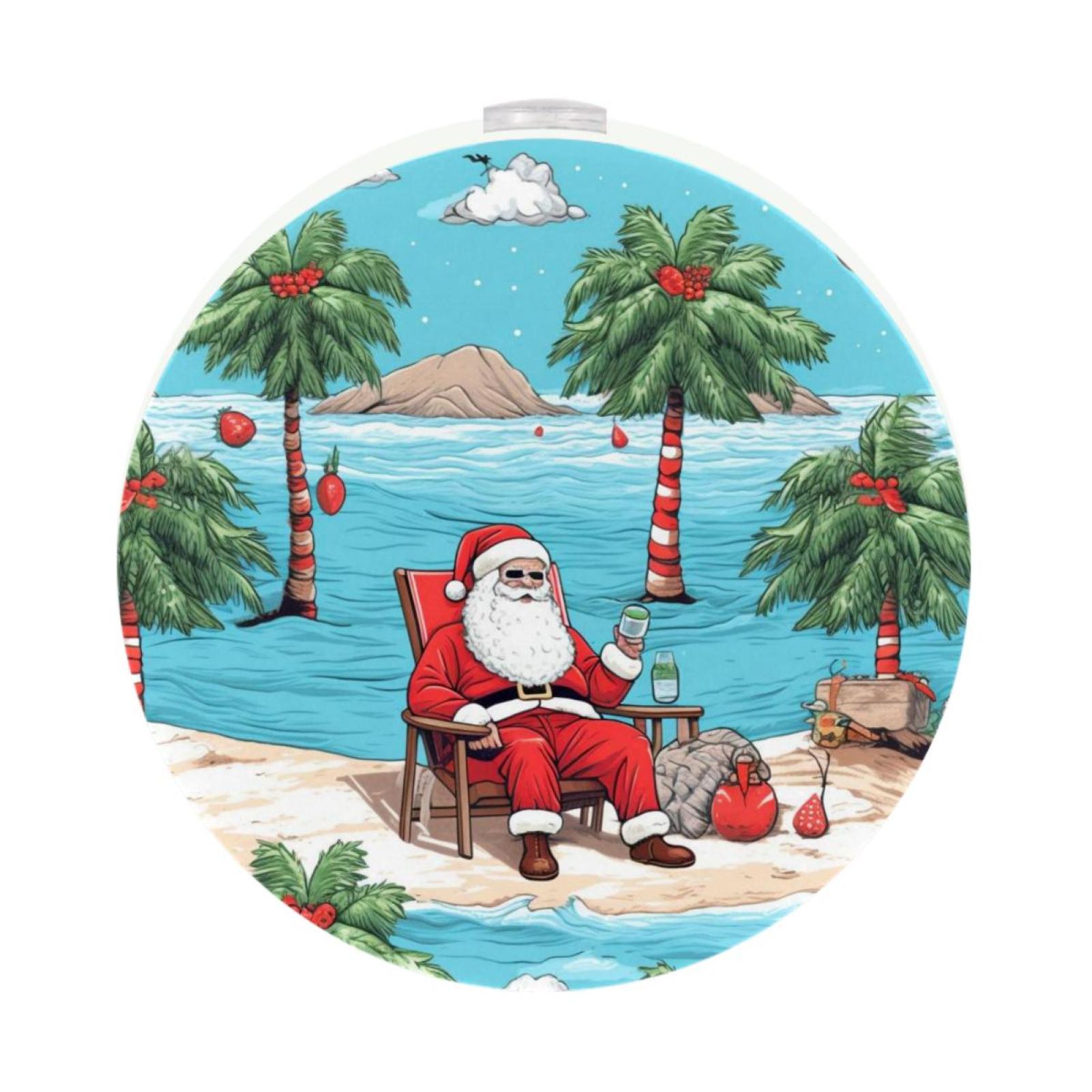 Santa Claus LED Round Night Light-2PCS, Energy Efficient Plug-in ...