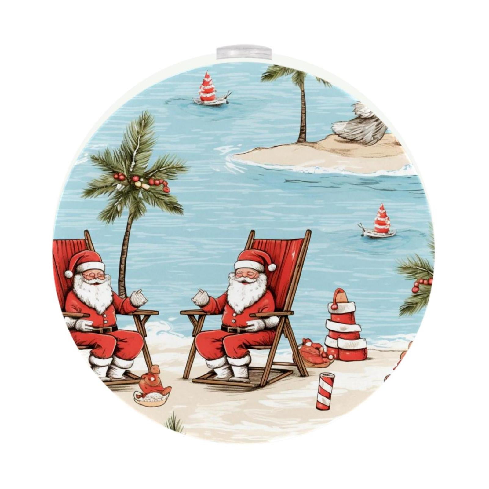 Santa Claus LED Round Night Light-2PCS, Energy Efficient Plug-in ...