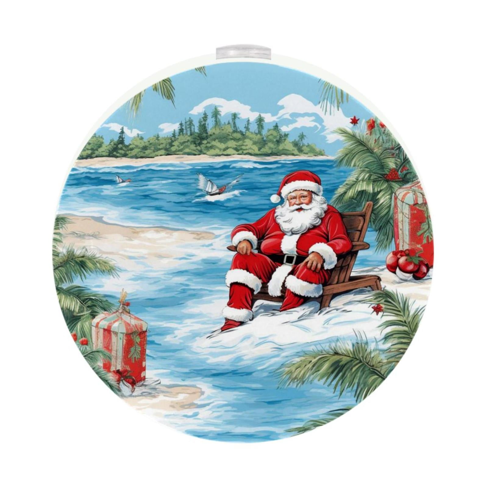 Santa Claus LED Round Night Light-2PCS, Plug-in Dusk to Dawn Sensor ...